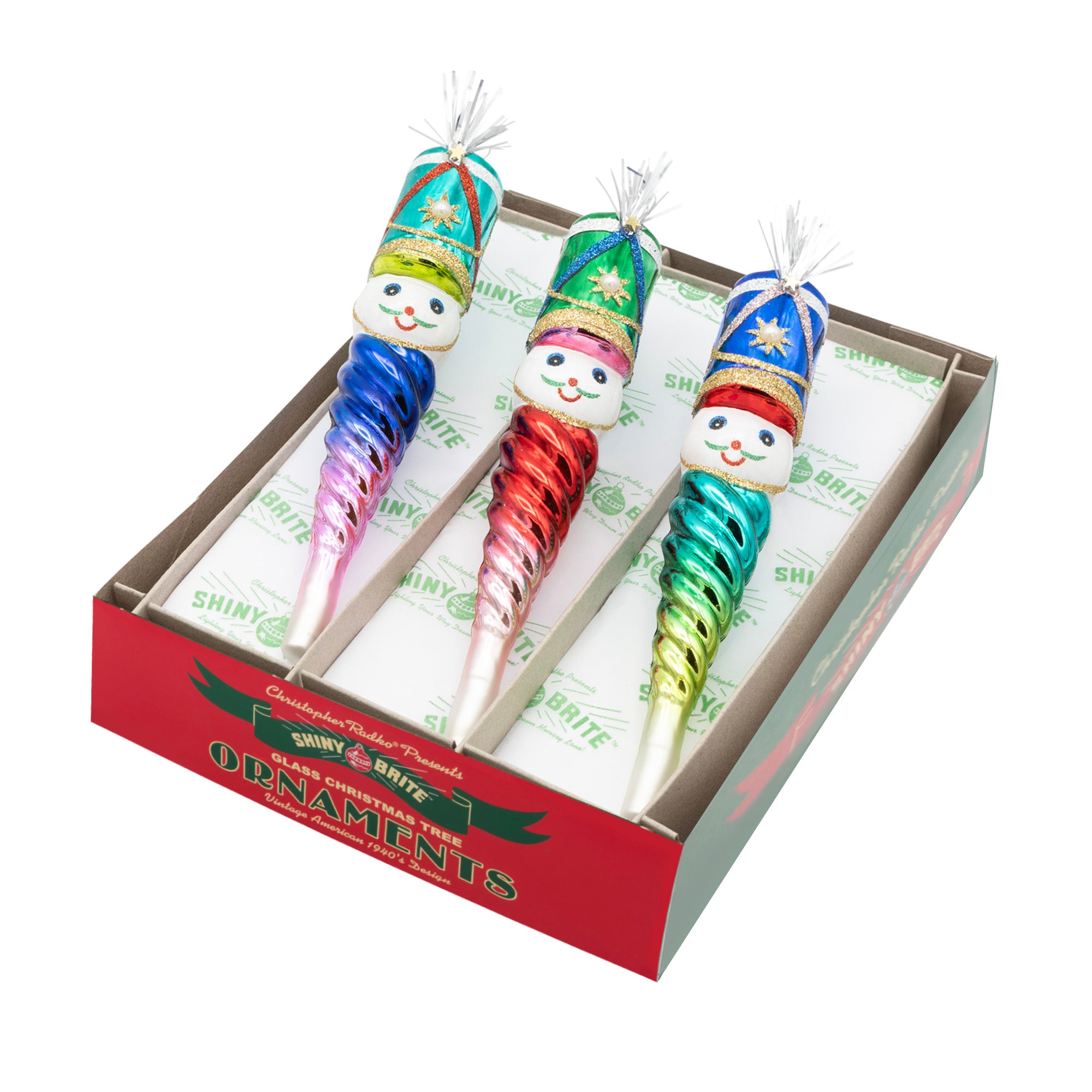 CHRISTMAS CONFETTI 3 COUNT 7" NUTCRACKER ICICLES – Christopher Radko